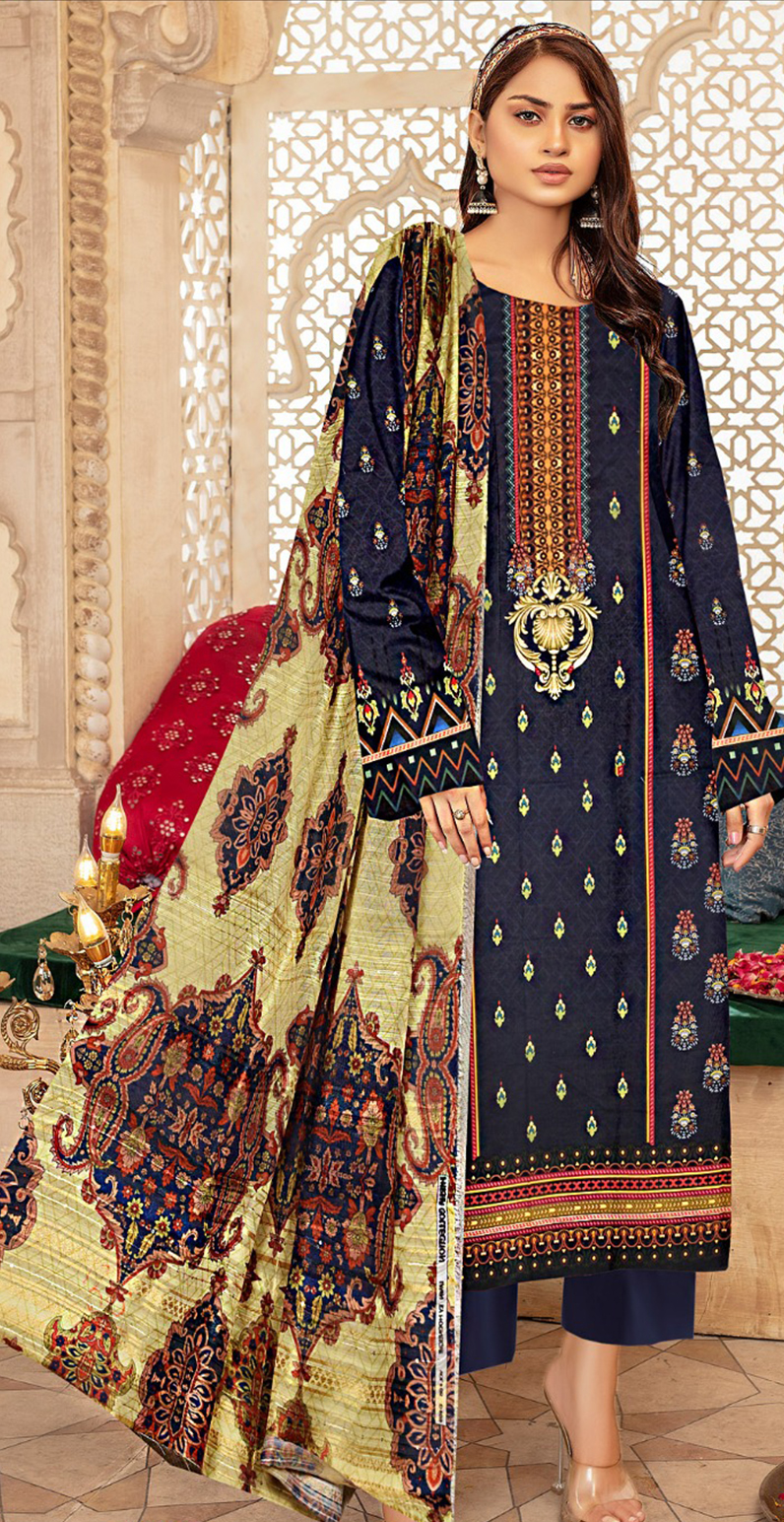 MOONLIGHT 3PC LAWN DIGITAL PRINTED COLLECTION VOL-15-2919 - Moon By SS